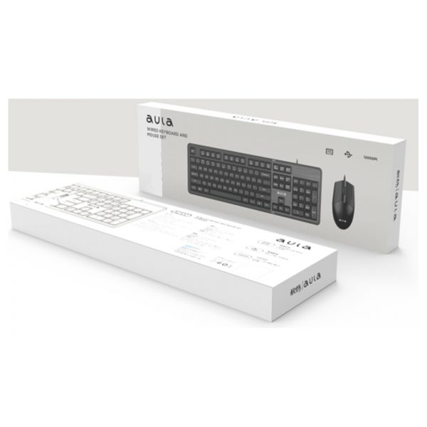 کیبورد و موس سیم دار برند AULA مدل AC202 - آئولا ایران